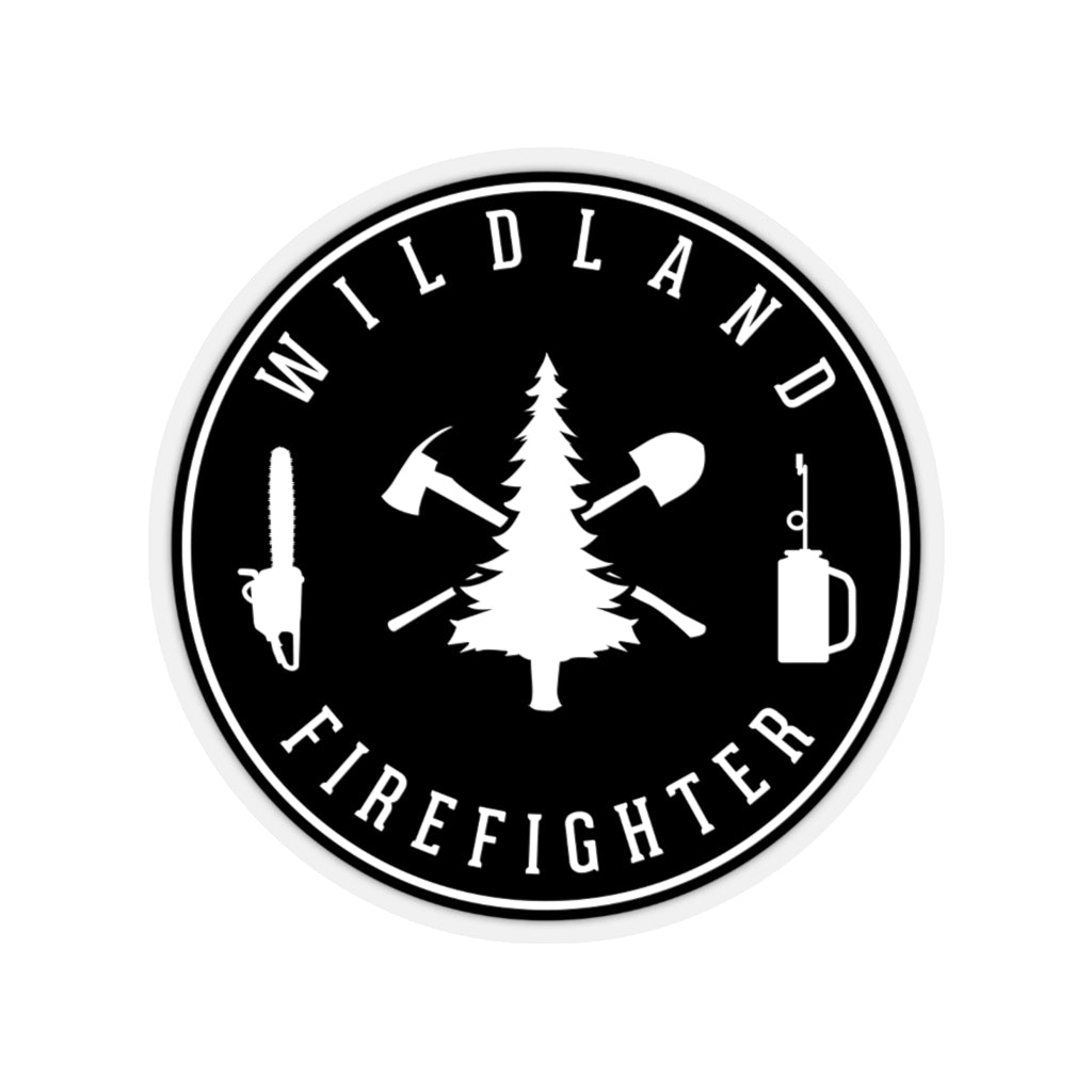 Wildland Firefighter Round Shape Cut Stickers – firestationstore.com