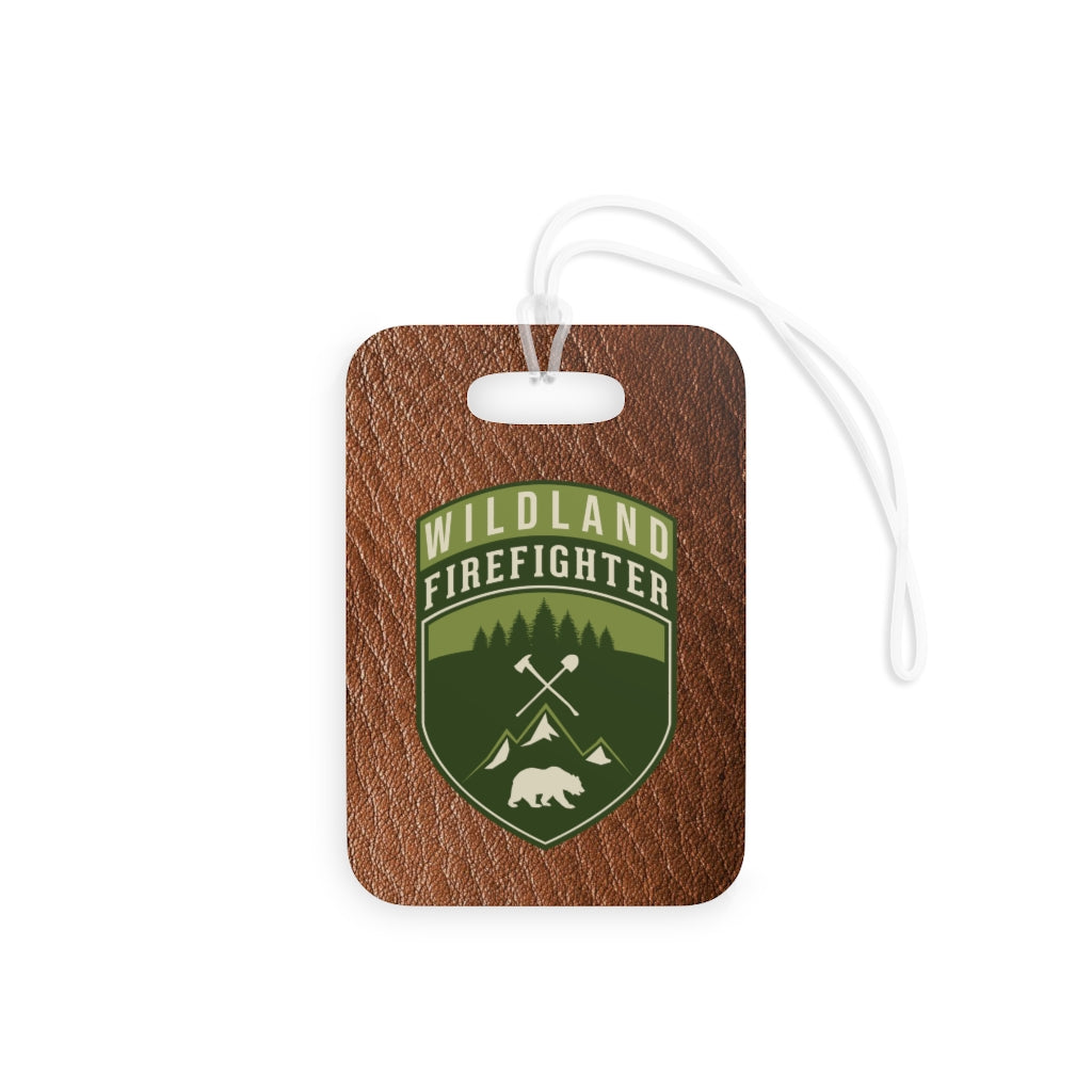 Wildland Firefighter Patch with Leather Background Luggage Bag Tag ...